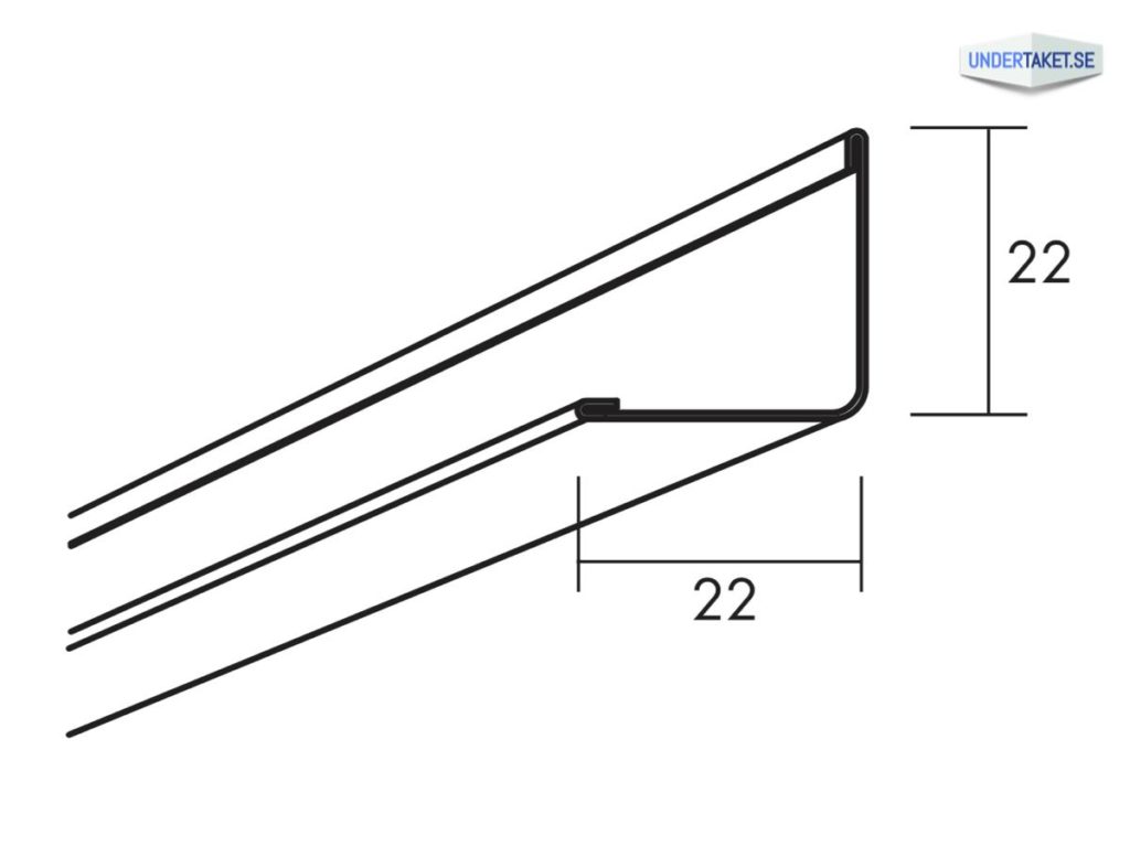 Vinkellist - Klassisk L-formad vägglist för anslutning av undertak mot vägg